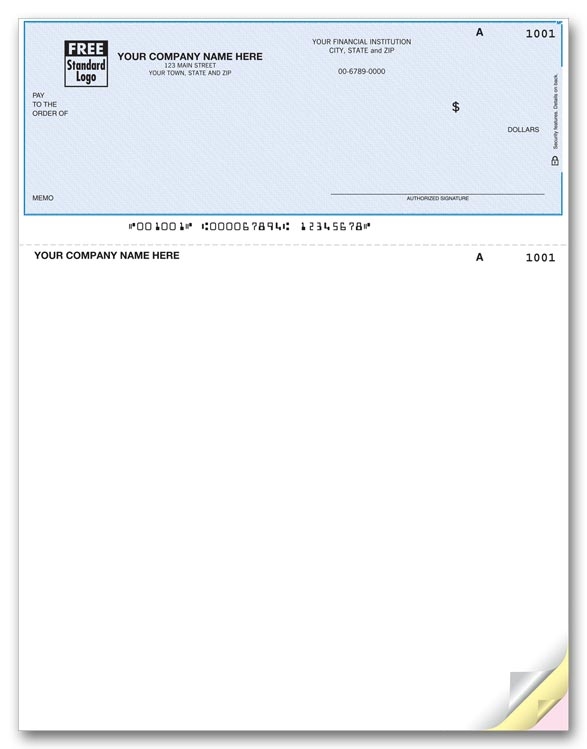 Personalized NetSuite® Checks, Long Blank Stub